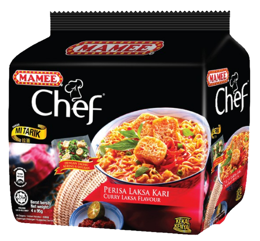 Mamee Chef Instant Noodles Curry Laksa (4x95g)
