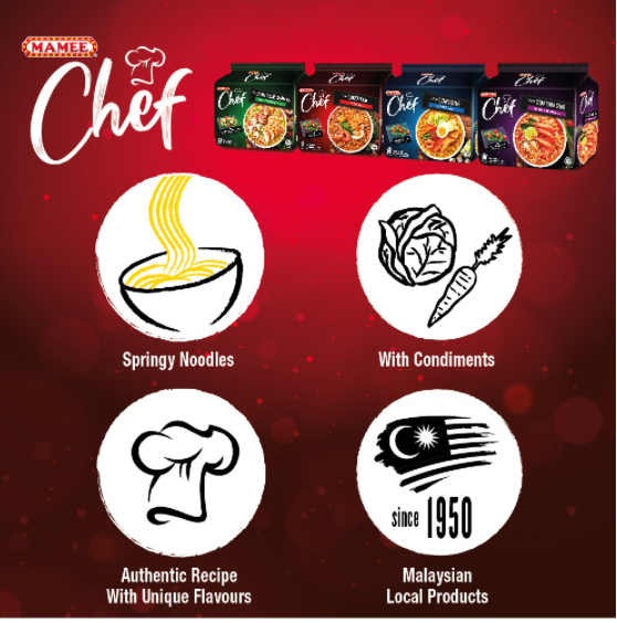 Mamee Chef Instant Noodles Curry Laksa (4x89g) [3321]
