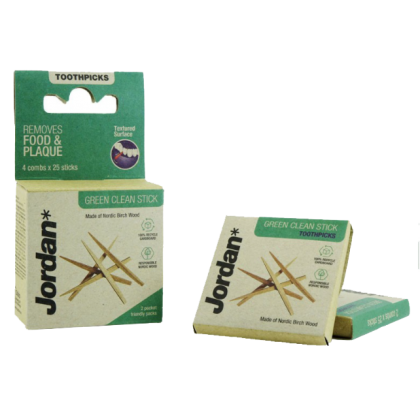 Jordan Green Clean Stick Toothpicks (4 combs x 25) [3504]