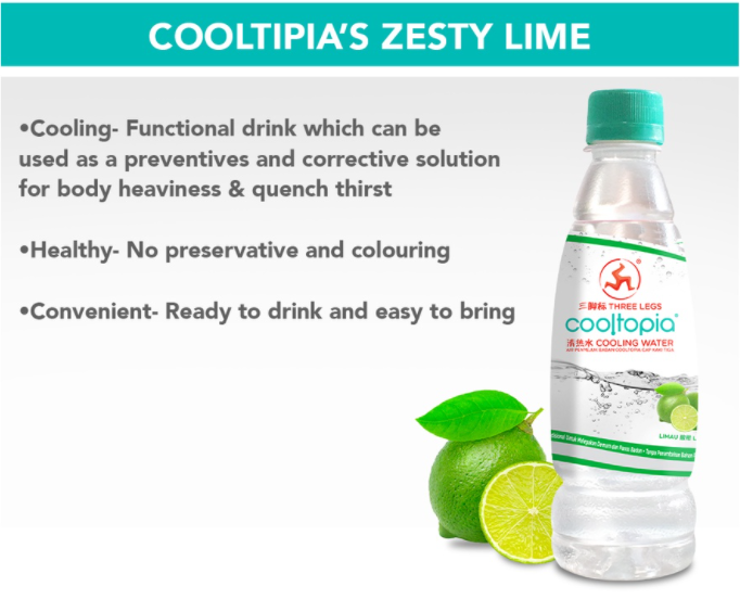 Three Legs Cooltopia Cooling Water - Lime 320ml [2500]