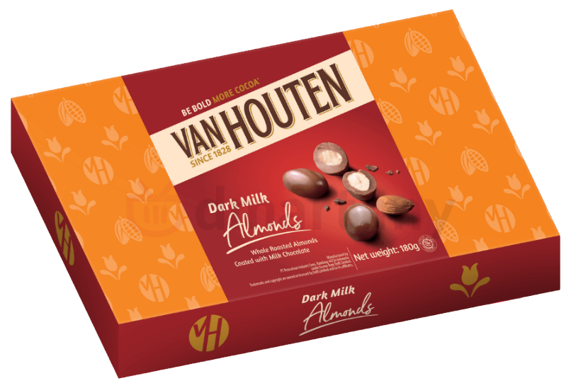 Van Houten Chocolate Dragees - Dark Milk Almonds 180g [3442]