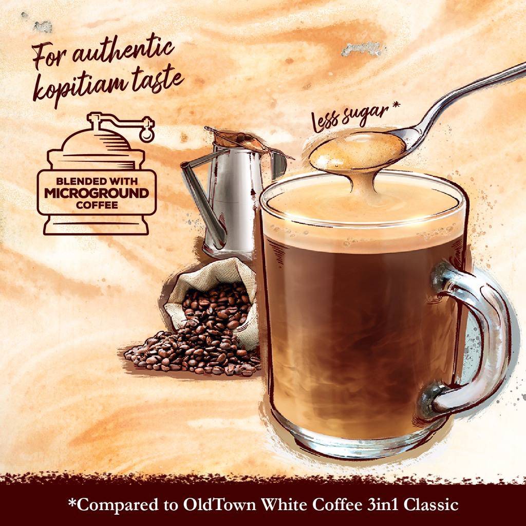 OLDTOWN Kopitiam Smooth Roast Kopi Less Sugar (15'sx25g) [4121]