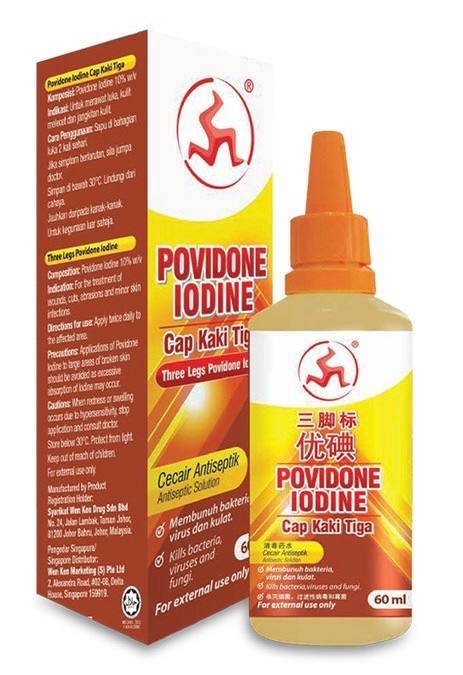 Three Legs Povidone Iodine Dropper Bottle 30ml [1444]