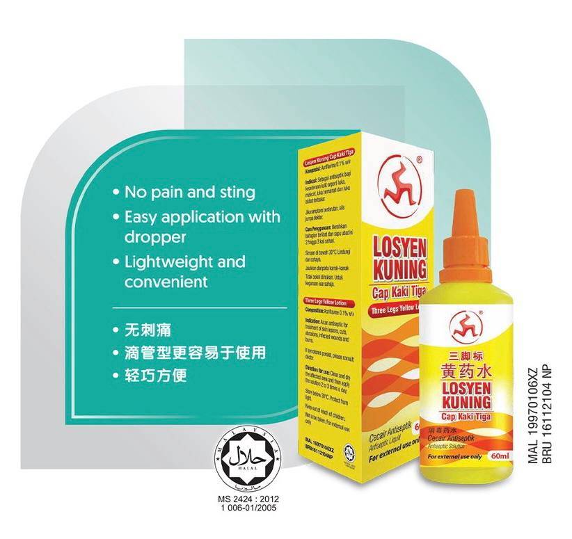Three Legs Yellow Lotion Dropper Bottle 60ml [0898]
