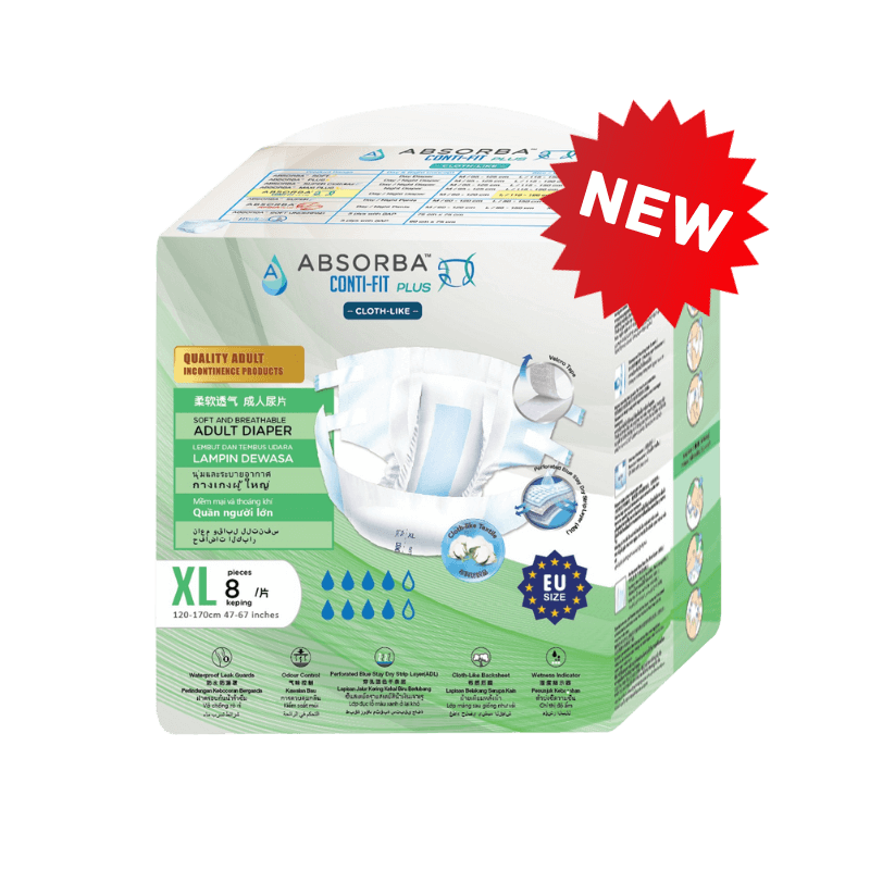 Absorba Conti-Fit Plus Adult Diapers - XL Size (8s) [9096]
