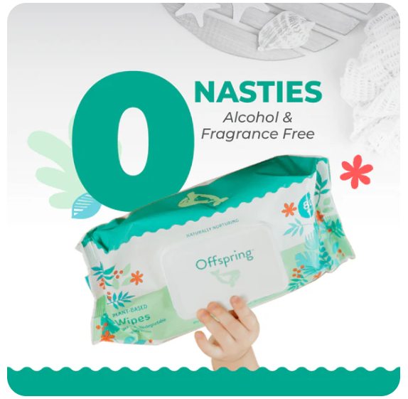 Offspring Plant-Based Baby Wipes (80 Sheets x 4 Packs) [0777]
