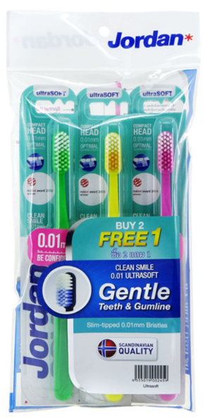 Jordan Adult Clean Smile 2+1 Ultra Soft Toothbrush [2459]
