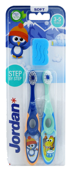 Jordan Kids Step 2 (Age 3-5) Twin Pack Toothbrush [8455]