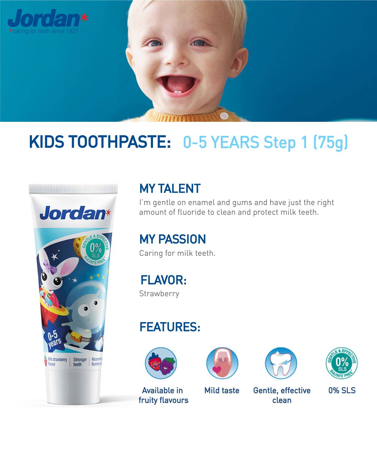 Jordan Kids Toothpaste Step 1 (Age 0-5) [2107]