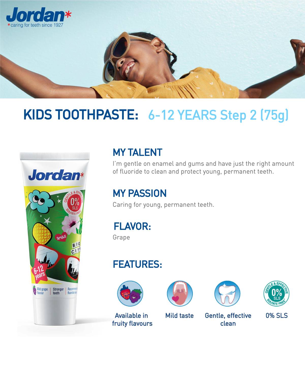 Jordan Kids Toothpaste Step 2 (Age 6-12) [2114]