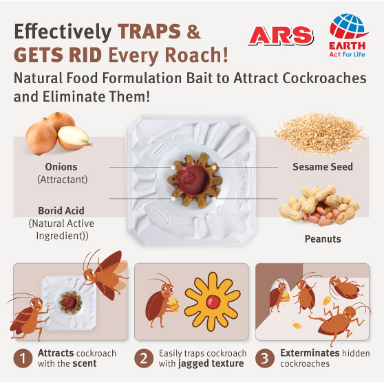 ARS White Cap Natural Cockroach Bait 8's [1519]