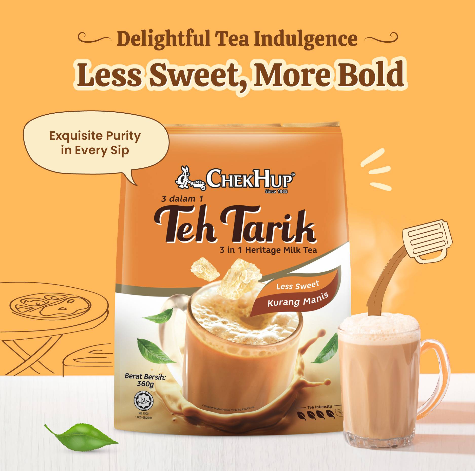 Chek Hup Teh Tarik 3in1 – Less Sweet (12'sx30g) [6138]