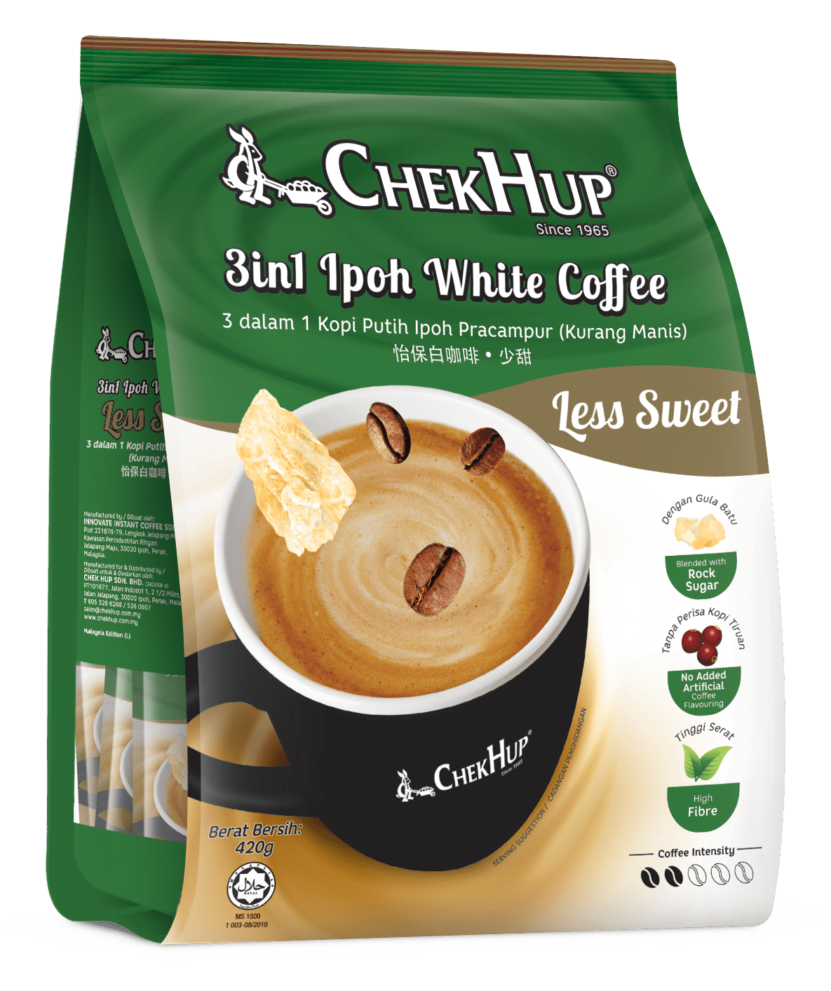 Chek Hup 3in1 Ipoh White Coffee – Less Sweet (12'sx35g) [6015]