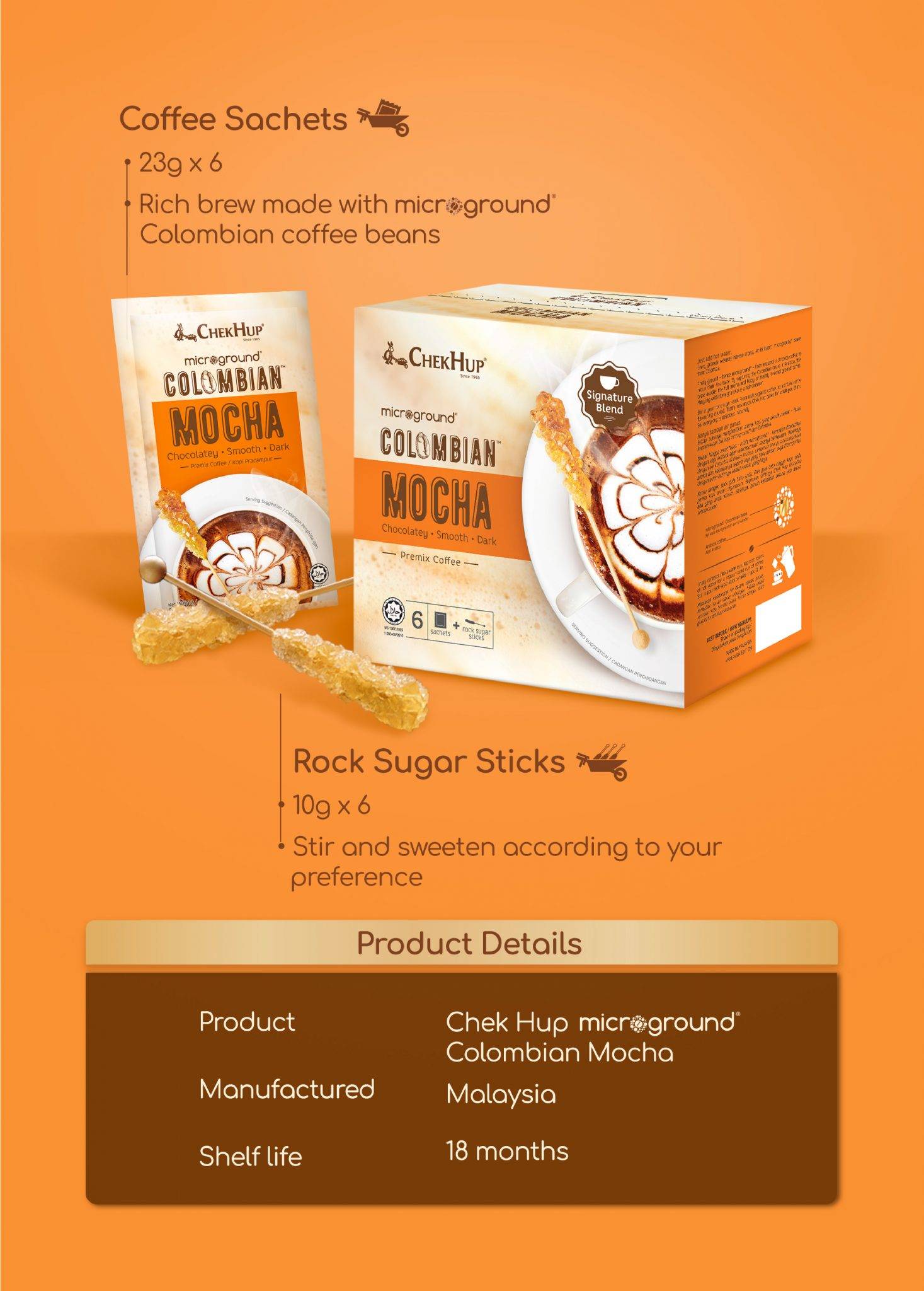 Chek Hup Microground Colombian Mocha (6'sx23g) [8781]