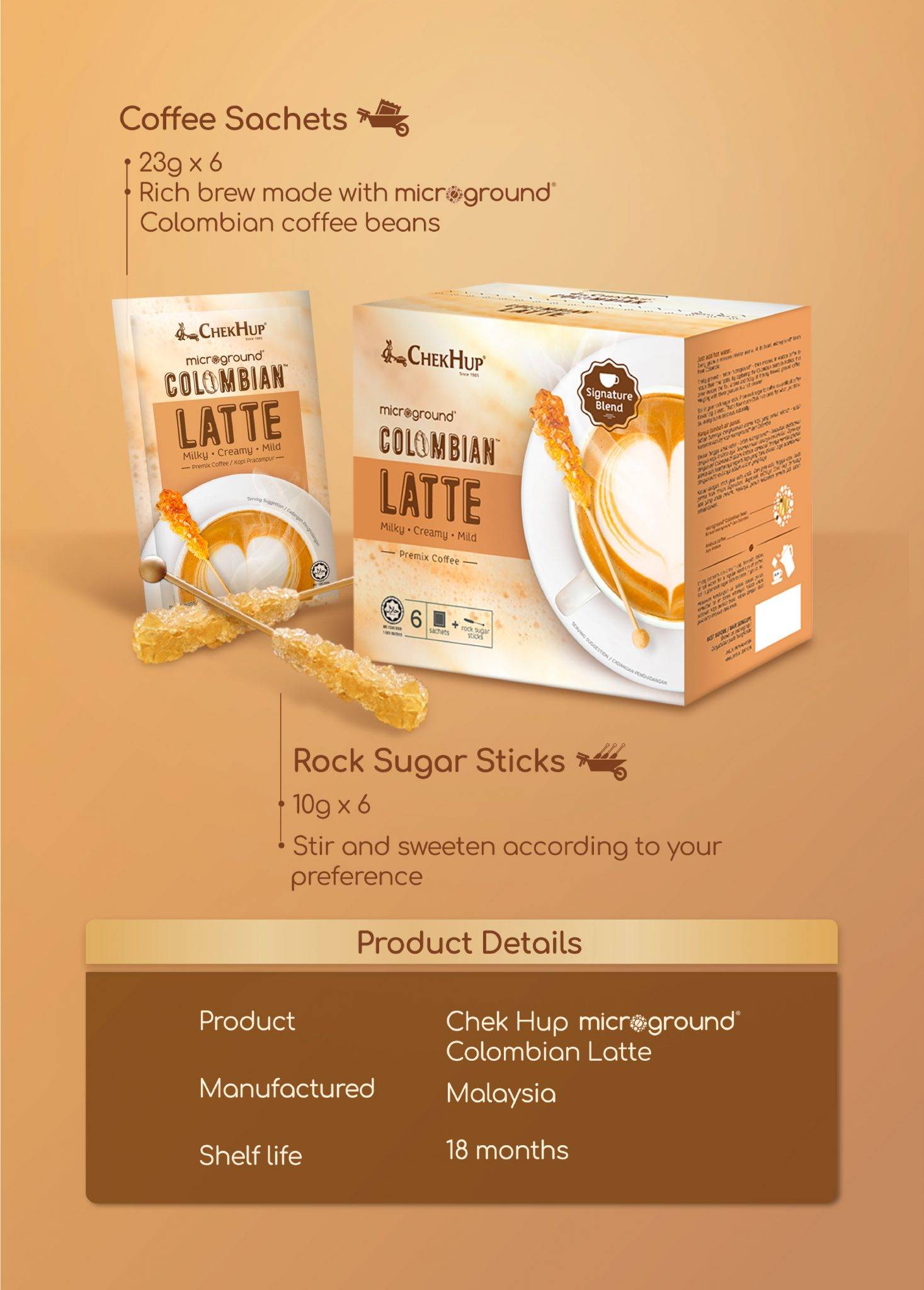 Chek Hup Microground Colombian Latte (6'sx23g) [8729]