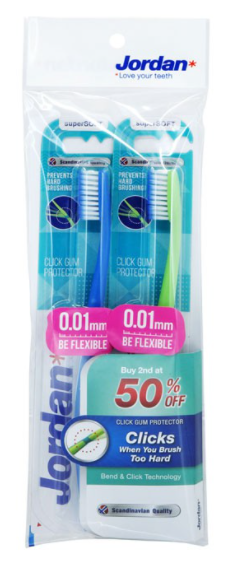 Jordan Adult Click Gum Protector Toothbrush Pack [1452]