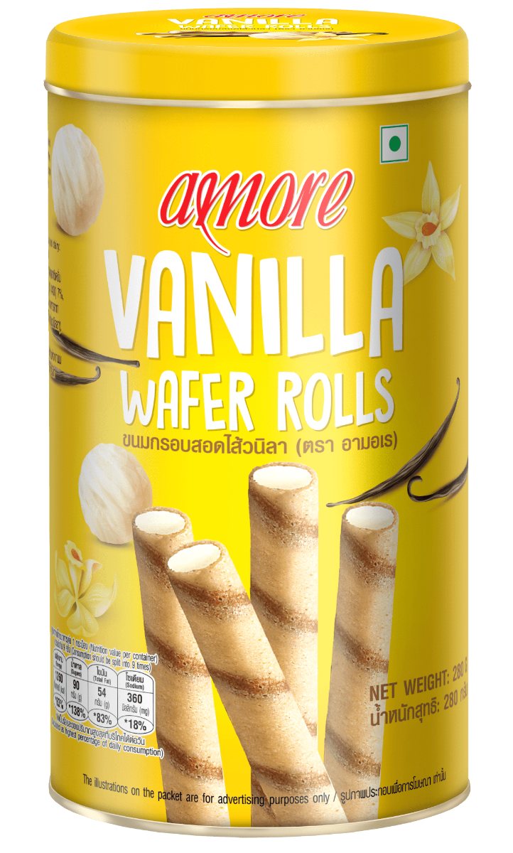 Amore Wafer Rolls Vanilla 280g [7344]