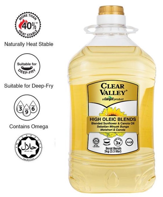 Clear Valley High Oleic Sunflower and Canola Cooking Oil (3kg/3.3L) [0119]