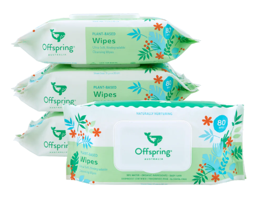 Offspring Plant-Based Baby Wipes (80 Sheets x 4 Packs) [0777]